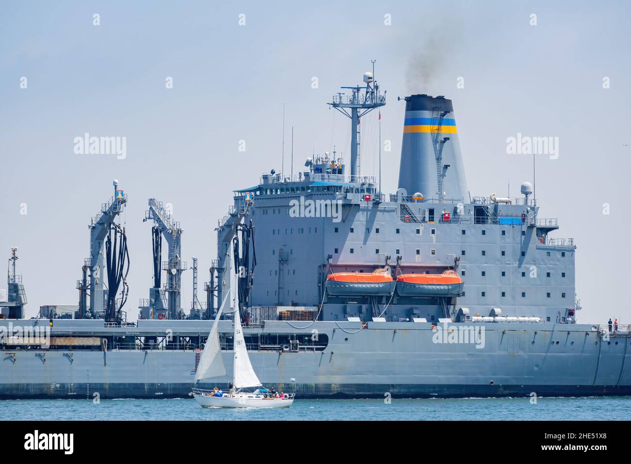San Digeo, MAY 29 2015 - Close up shot of a big cargo ship Stock Photo ...