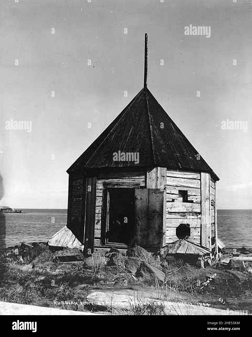 Russian blockhouse made of wood, Saint Michael, Alaska, circa 1907 (AL ...