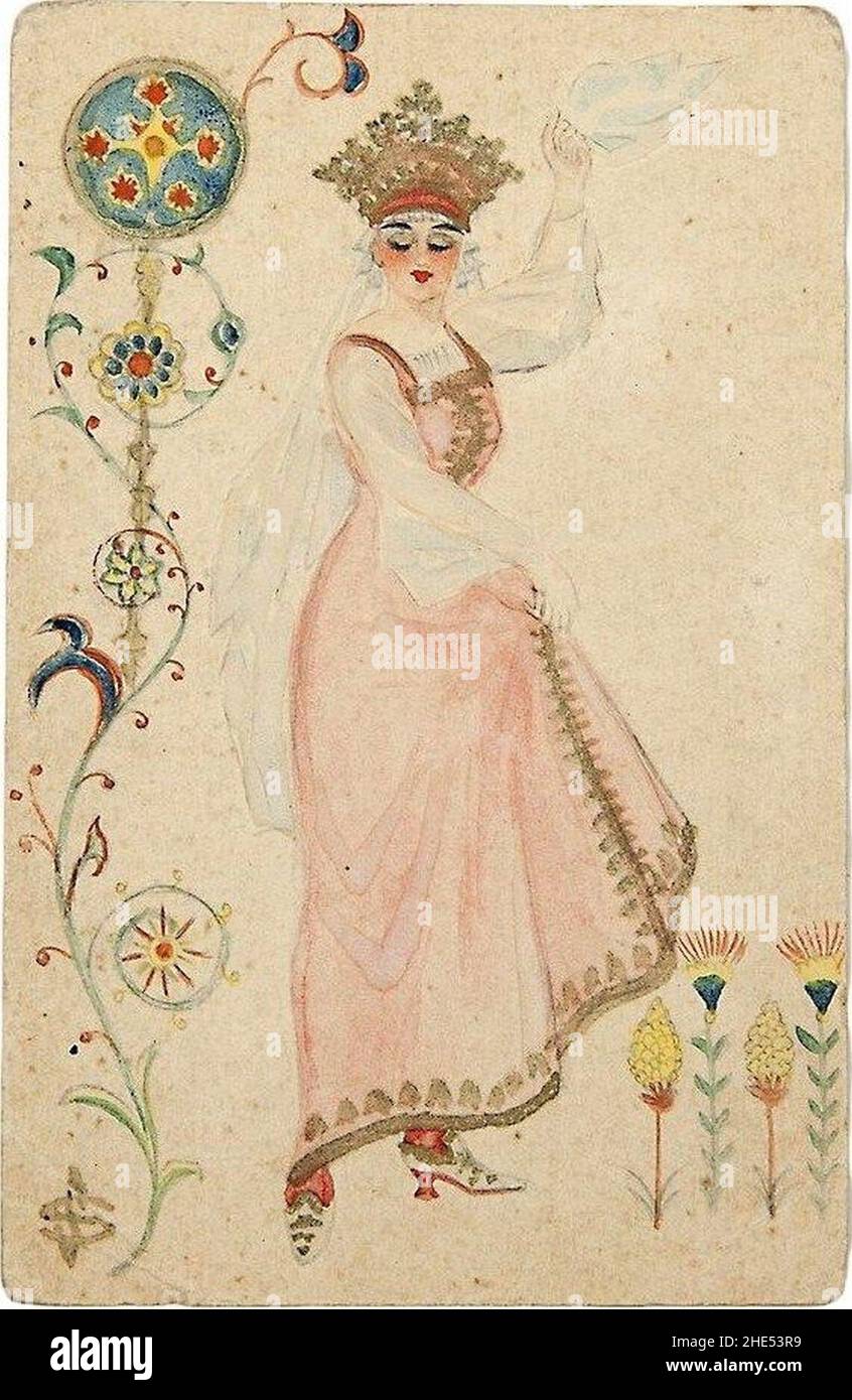 Russian Dance. A watercolour sketch by Sergey Solomko. Circa 1920 Stock ...