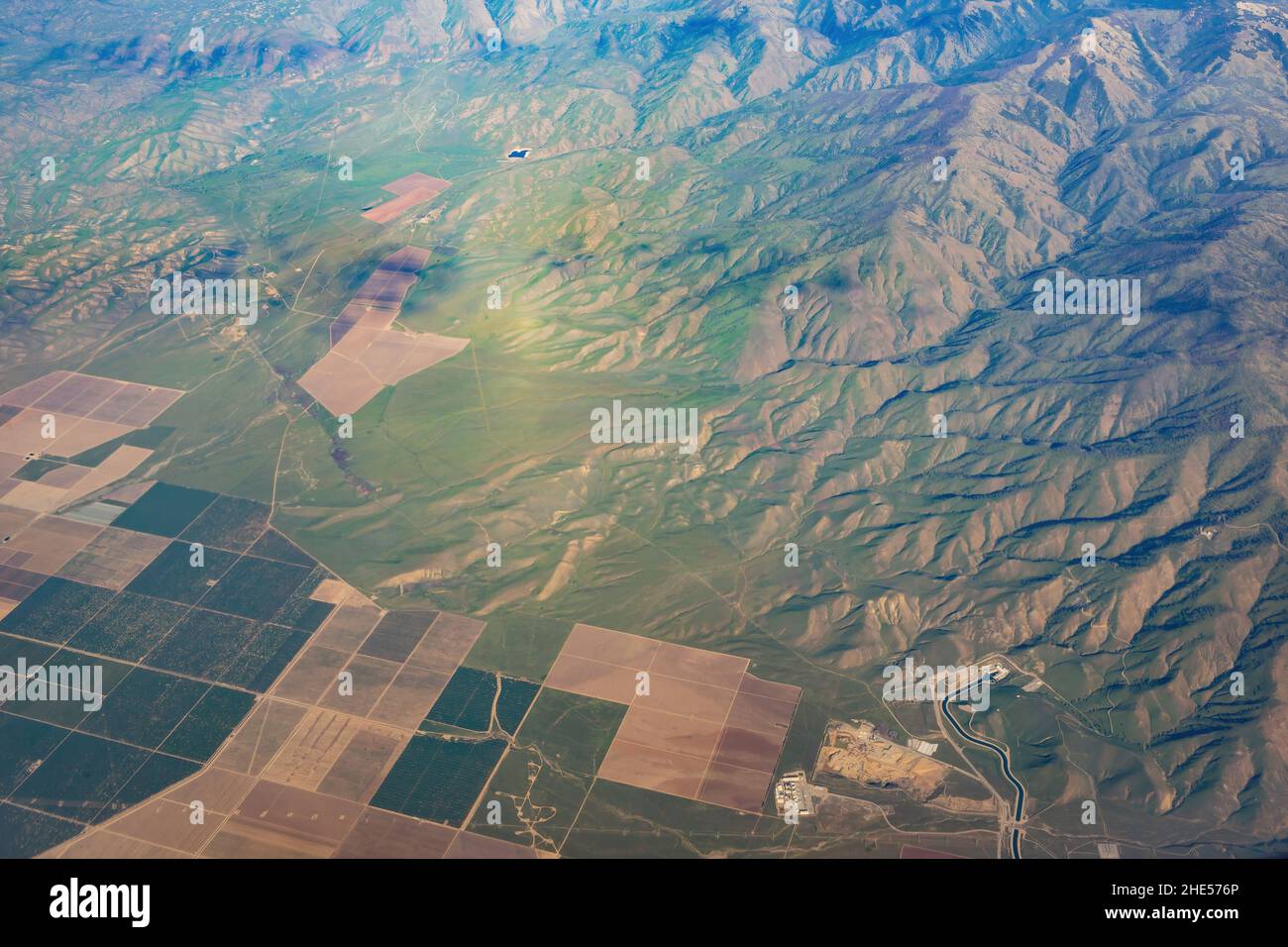 Aerial view of some farm land at Los Angeles County Stock Photo - Alamy