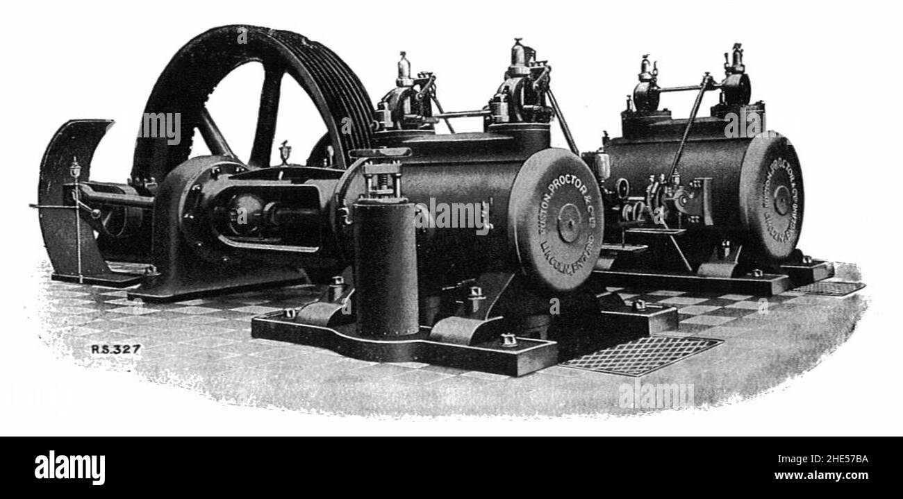 Ruston Proctor twin cylinder horizontal drop valve engine (Rankin ...