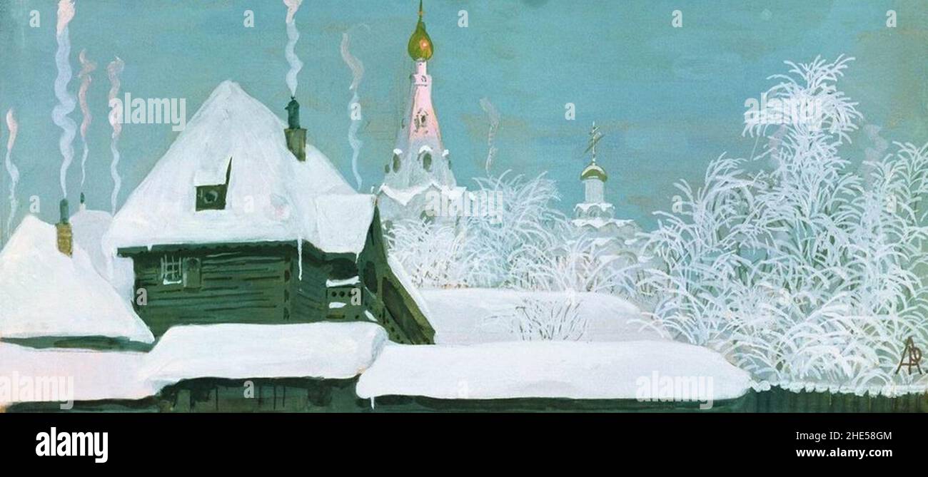 Ryabushkin - Winter morning. 1903 Stock Photo - Alamy