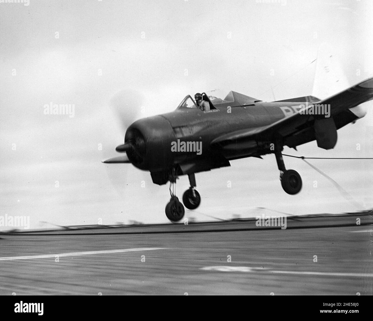 Ryan FR-1 landing on USS Bairoko 1946 Stock Photo - Alamy
