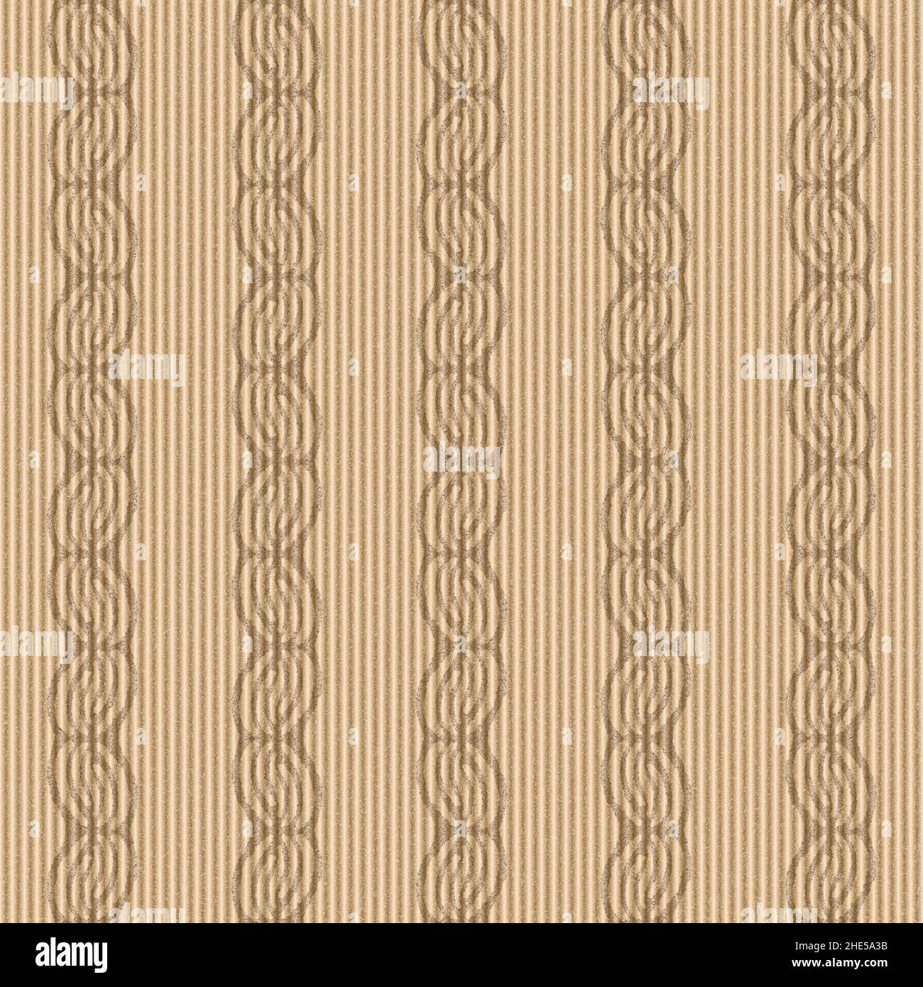 Ecru recycled corrugated pulp card paper texture. Ribbed plain neutral ...