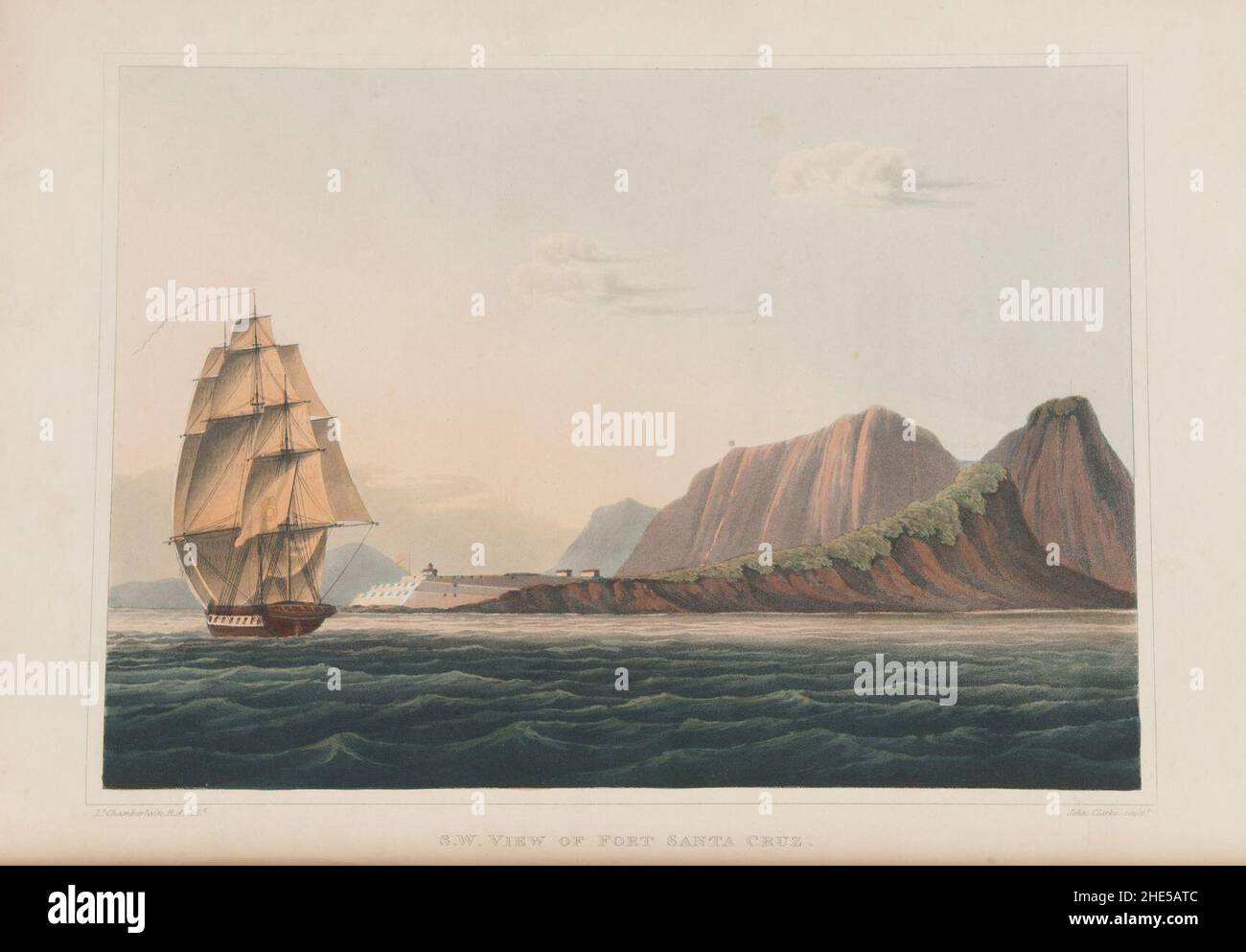 S. W. View of Fort Santa Cruz, da Coleção Brasiliana Iconográfica Stock ...