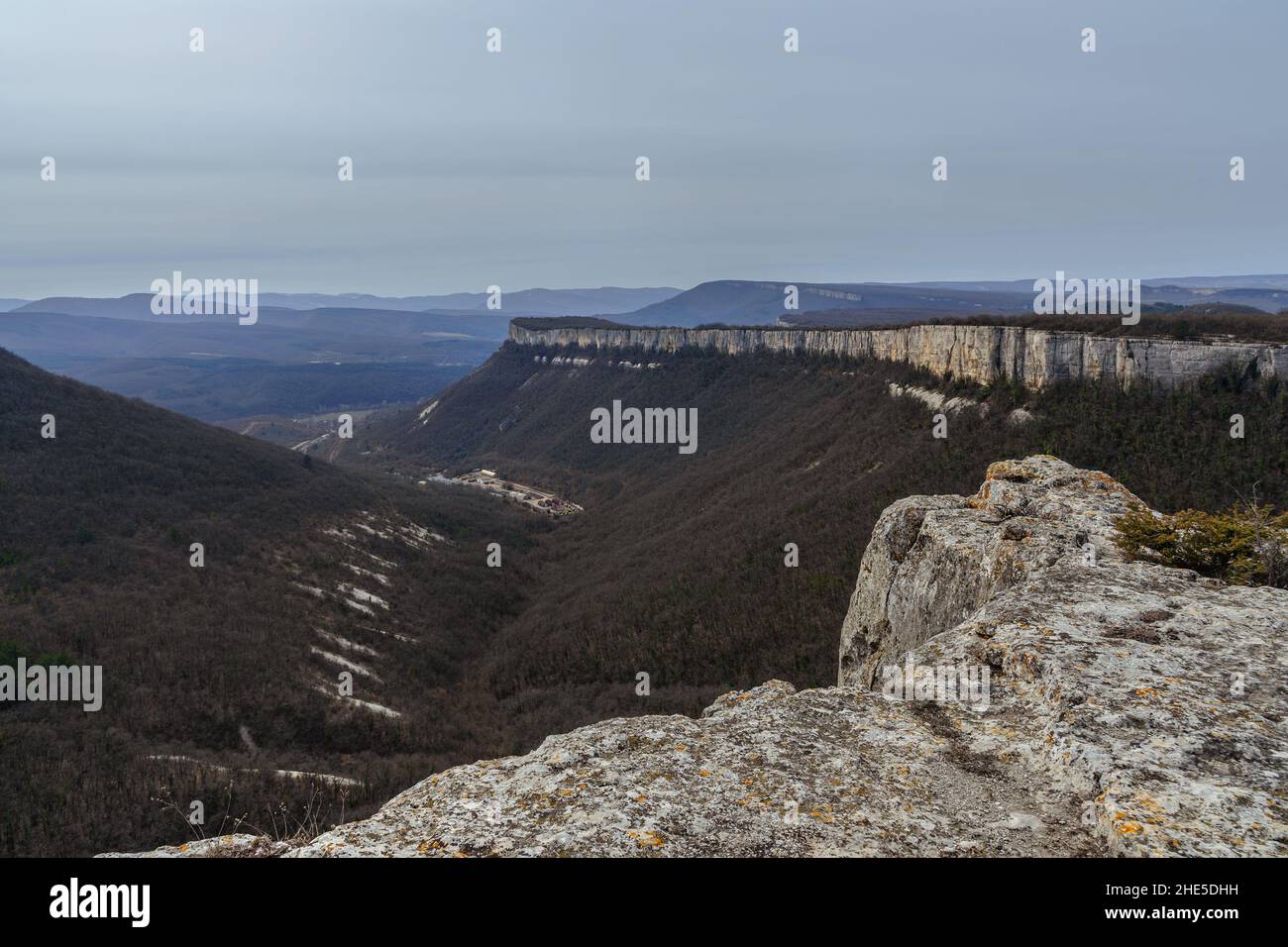 View from Beshik-Tau is the sacred mountain of the Karaites in spring ...