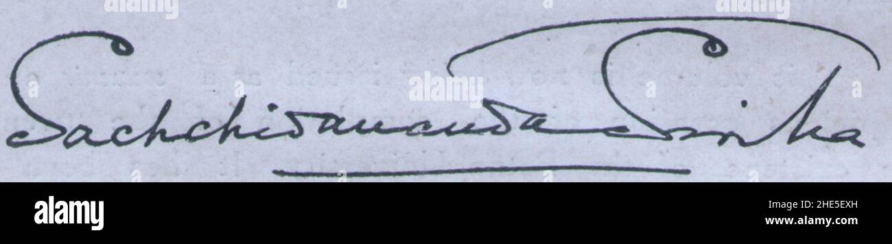 Sachchidananda Sinha Signature Stock Photo - Alamy