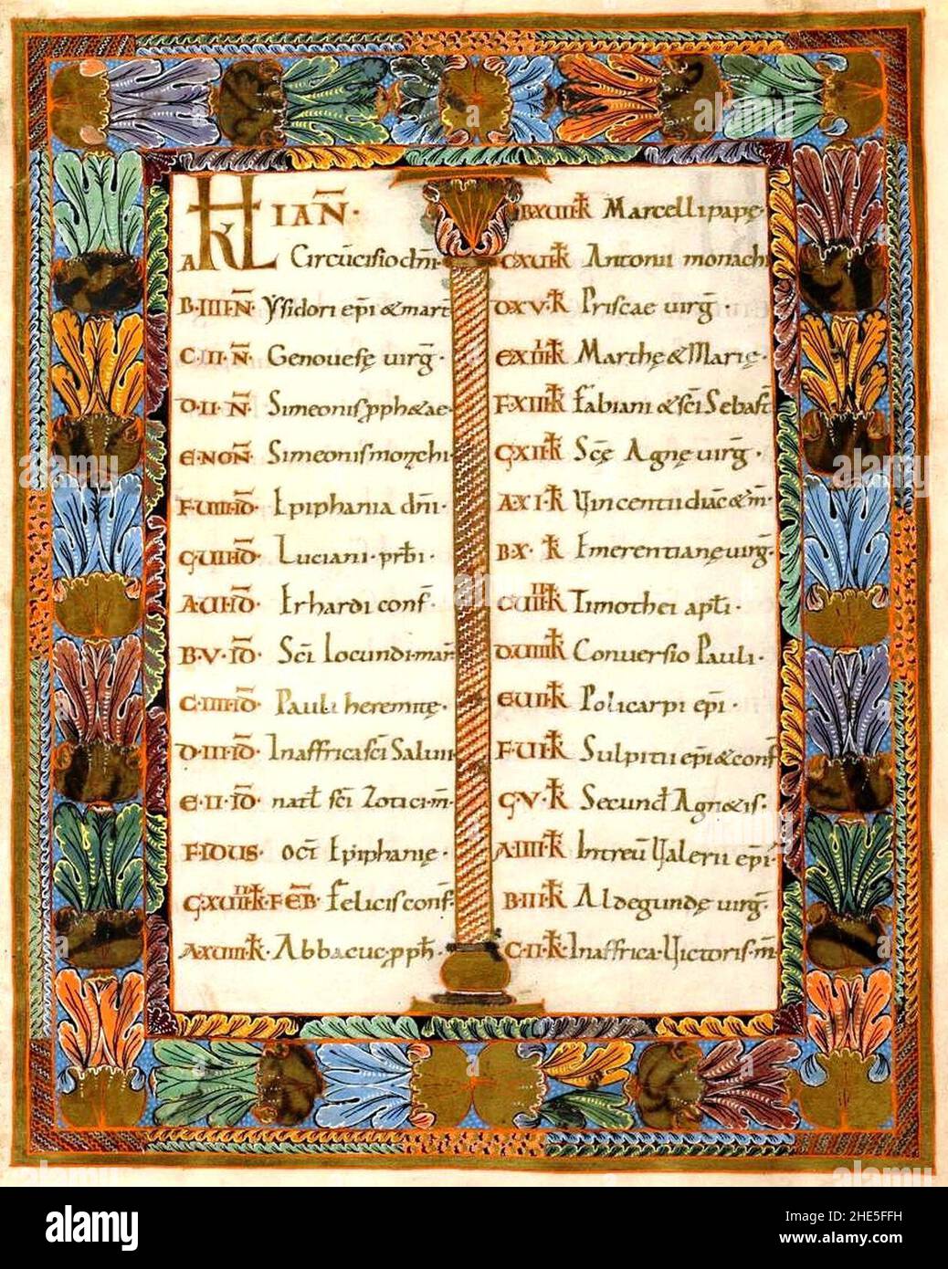 Sacramentary of king Henry II - January Stock Photo - Alamy