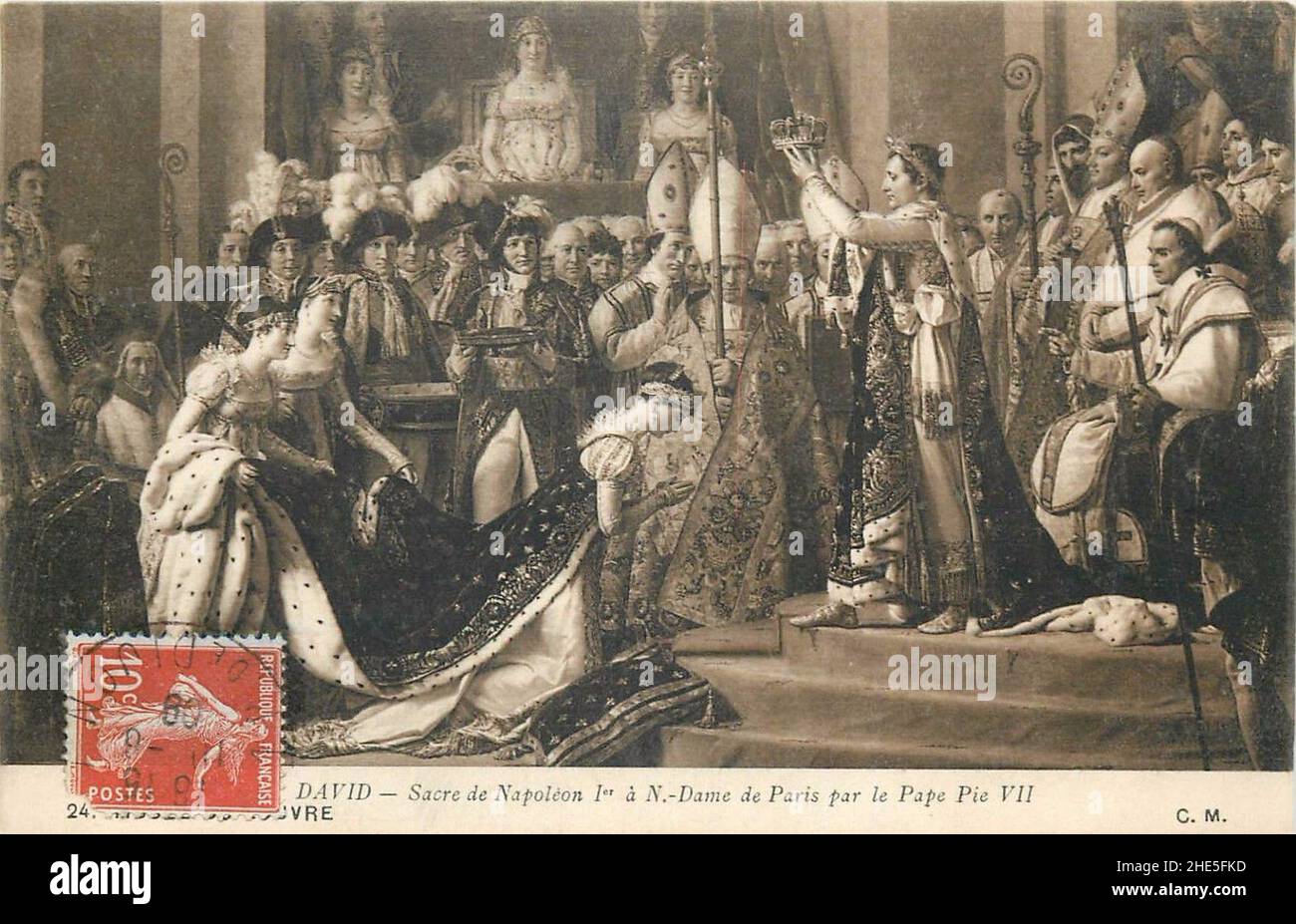 Sacre de Napoleon Ier a Notre Dame de Paris par le Pape Pie VII en 1804 ...