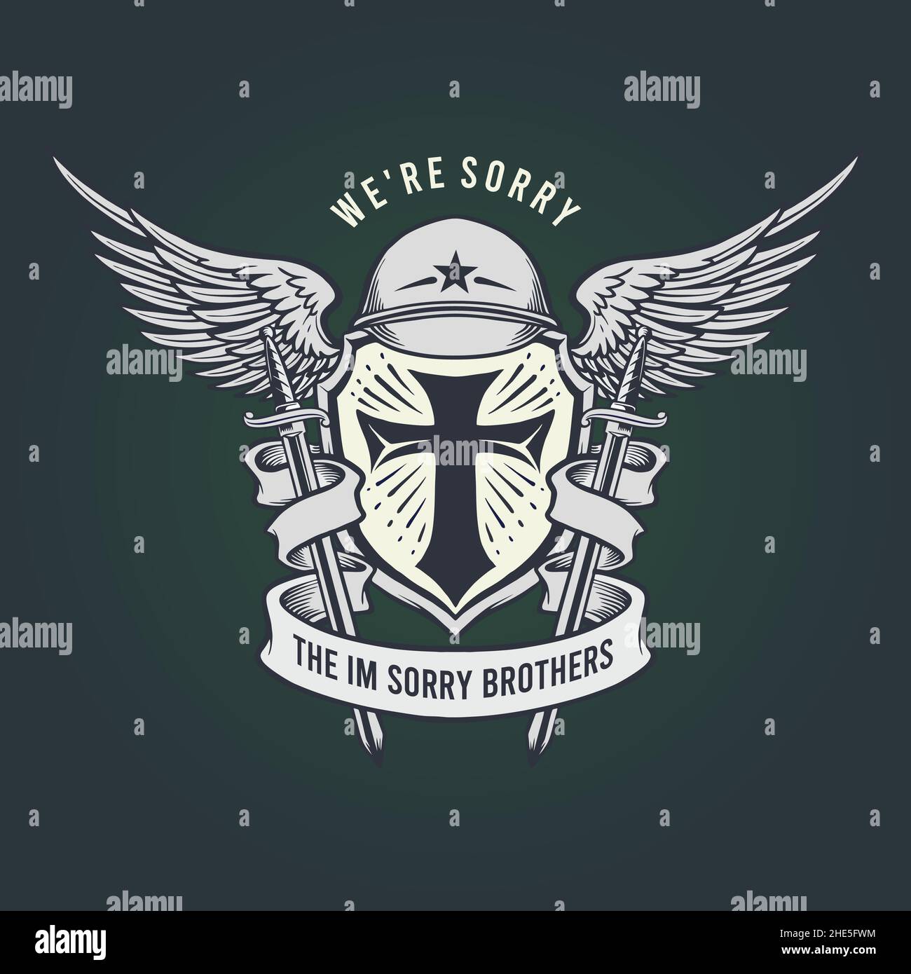 Military We're Sorry Mascot Classic Emblem illustrations for your work ...