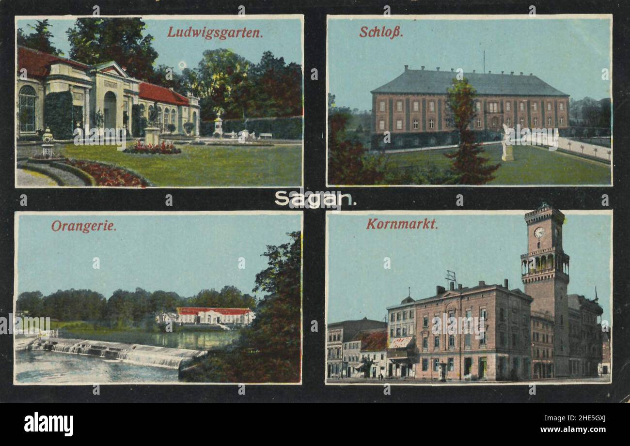 Sagan, Schlesien - Ludwigsgarten; Schloss; Orangerie Stock Photo - Alamy
