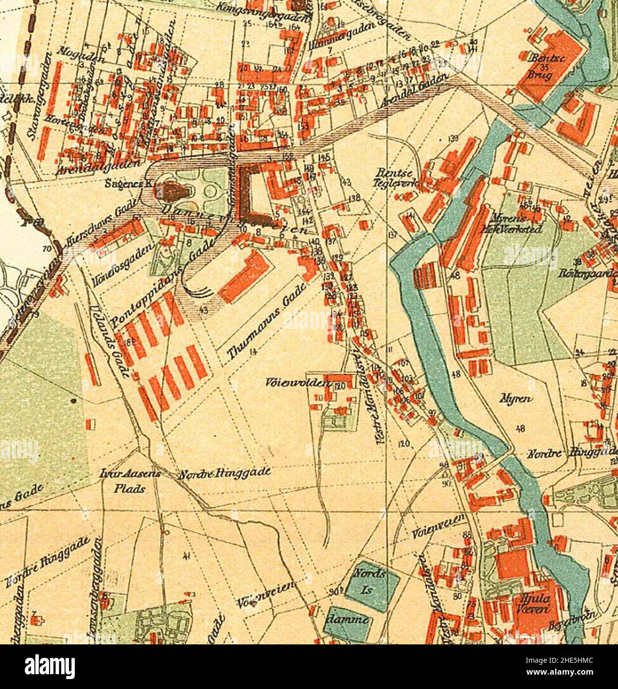 Sagene map 1917 Stock Photo - Alamy