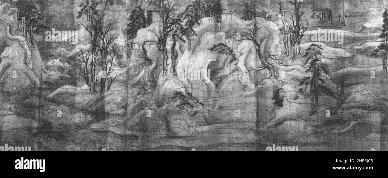 Saigyo Monogatari Emaki - Tsunetaka - Yoshino Stock Photo - Alamy