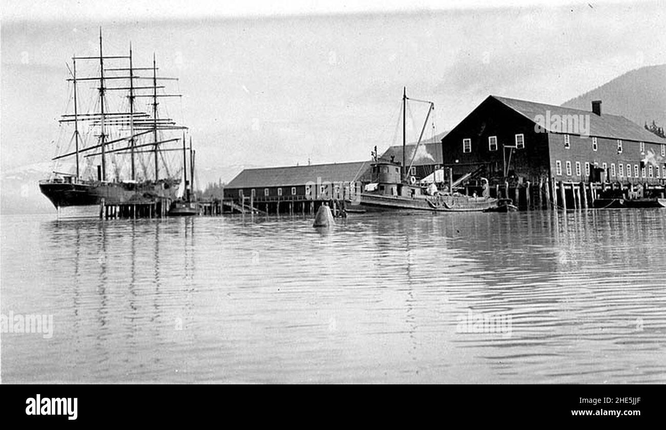 Sailing vessel STAR OF GREENLAND at the dock of the Alaska Packer's ...