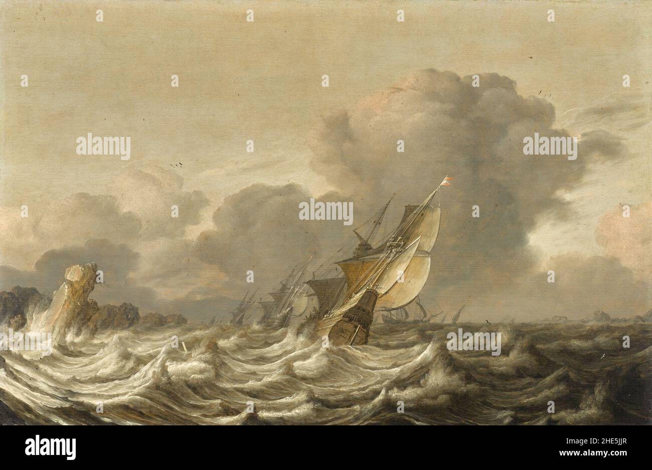 SAILING VESSELS IN CHOPPY SEAS-01 Stock Photo - Alamy