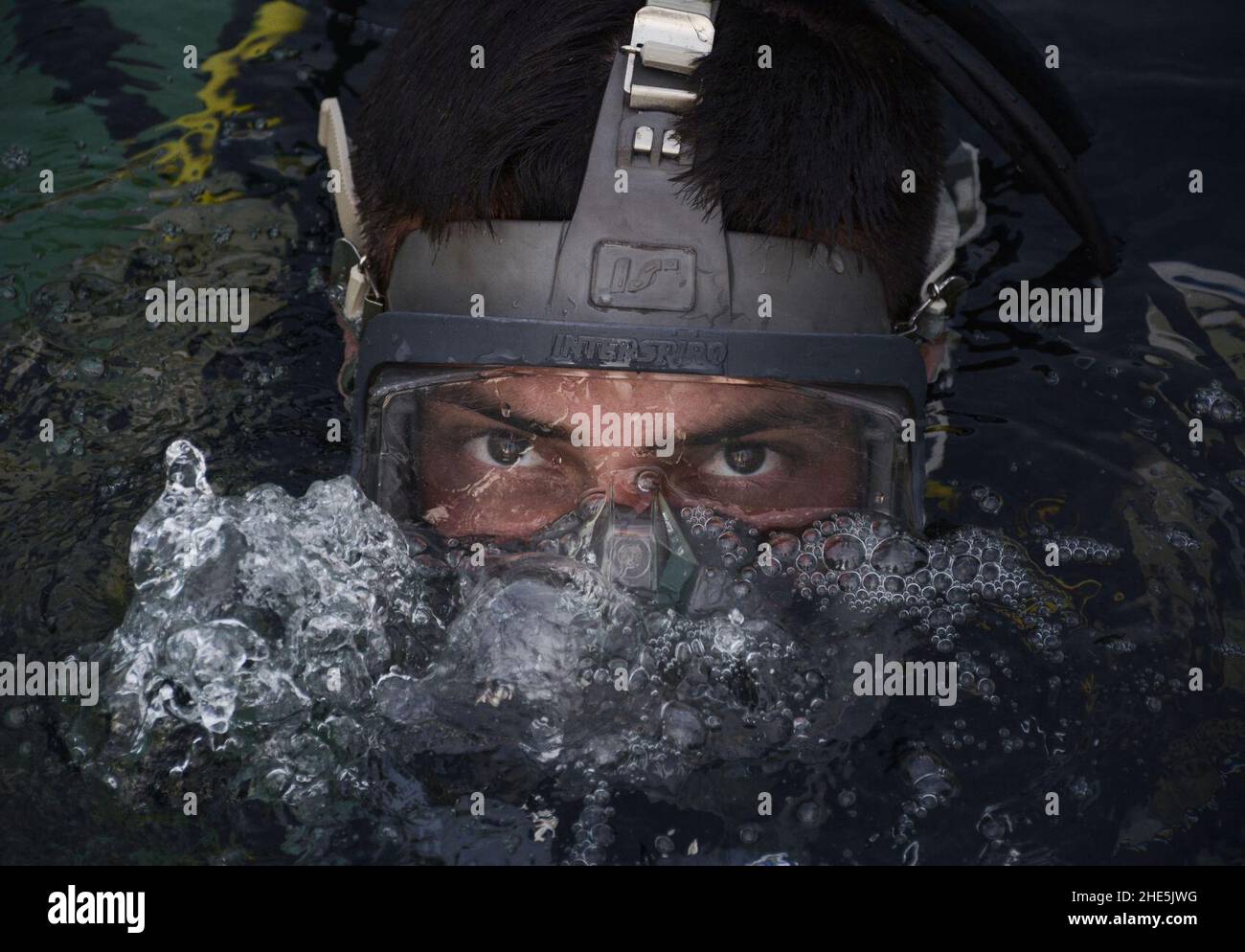 Sailor emerges from the water at the Indianapolis State Fair during ...