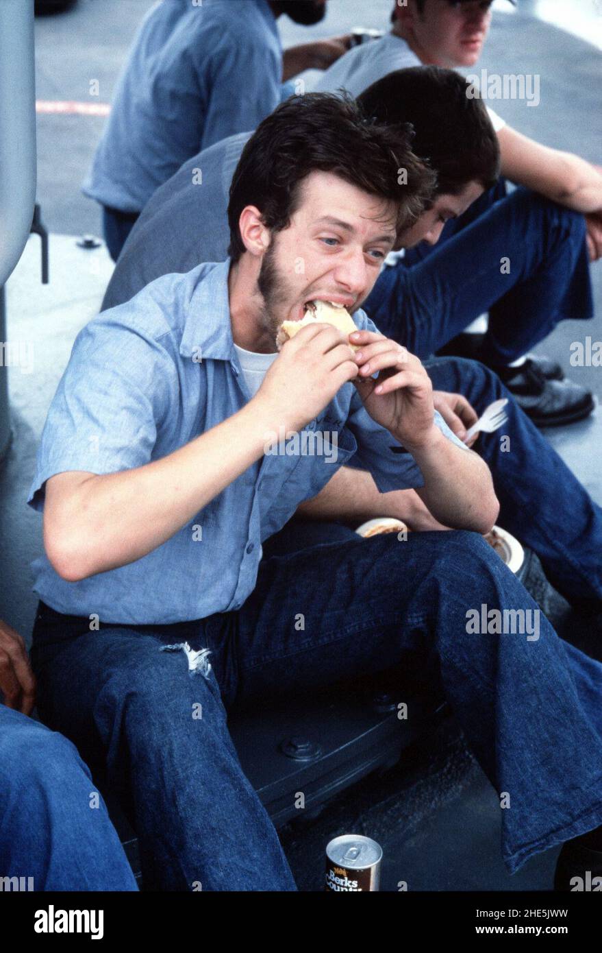 Sailor eating sandwich, U.S.S. Radford, circa 1980 · DN-ST-82-11535 ...