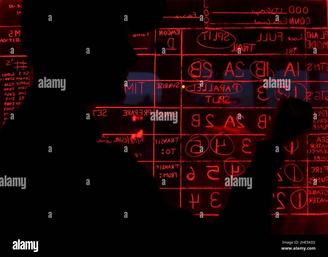 Sailor updates the status board on the pilot house aboard USS Roosevelt ...