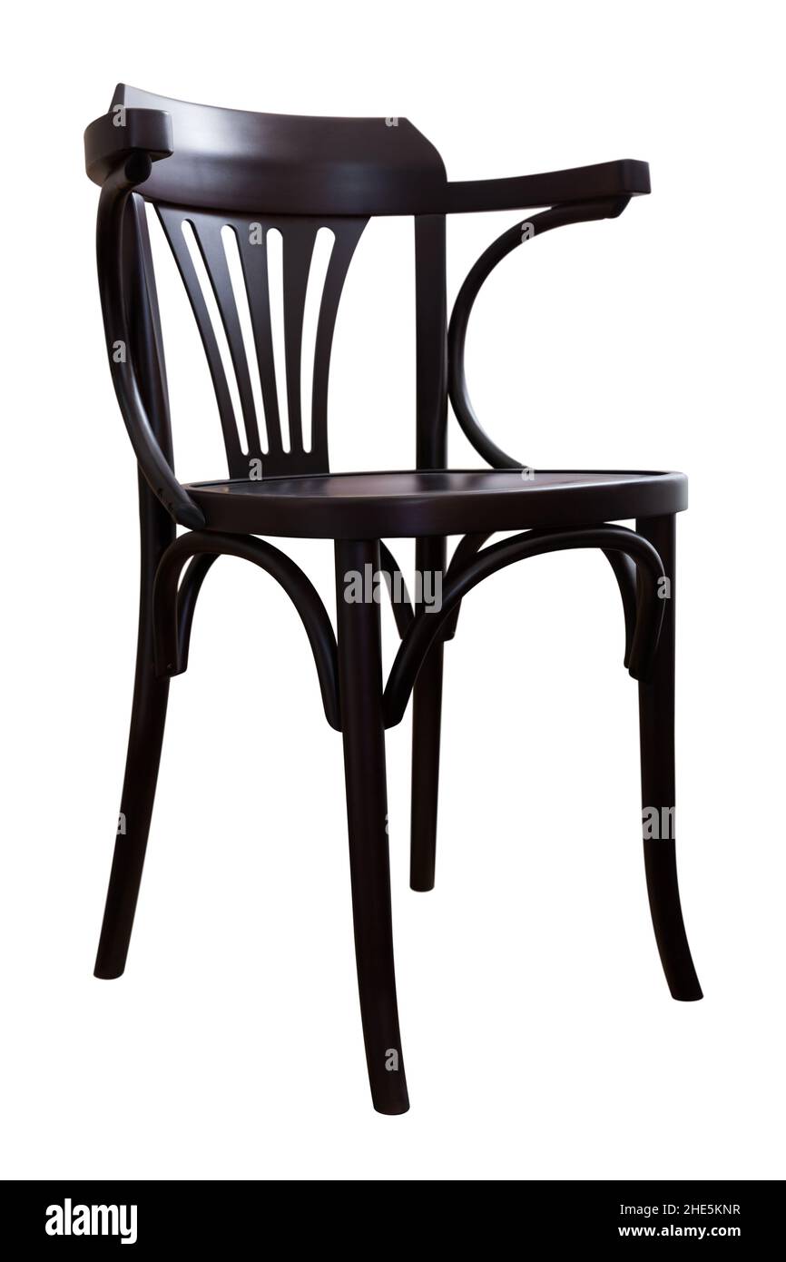 Black wooden chair isolated Stock Photo - Alamy