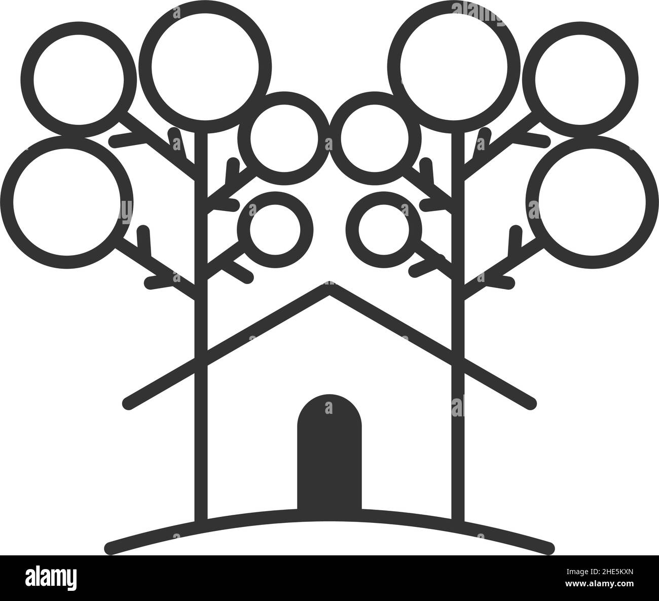 Real estate tree outline icon Illustration Brand company Stock Vector ...