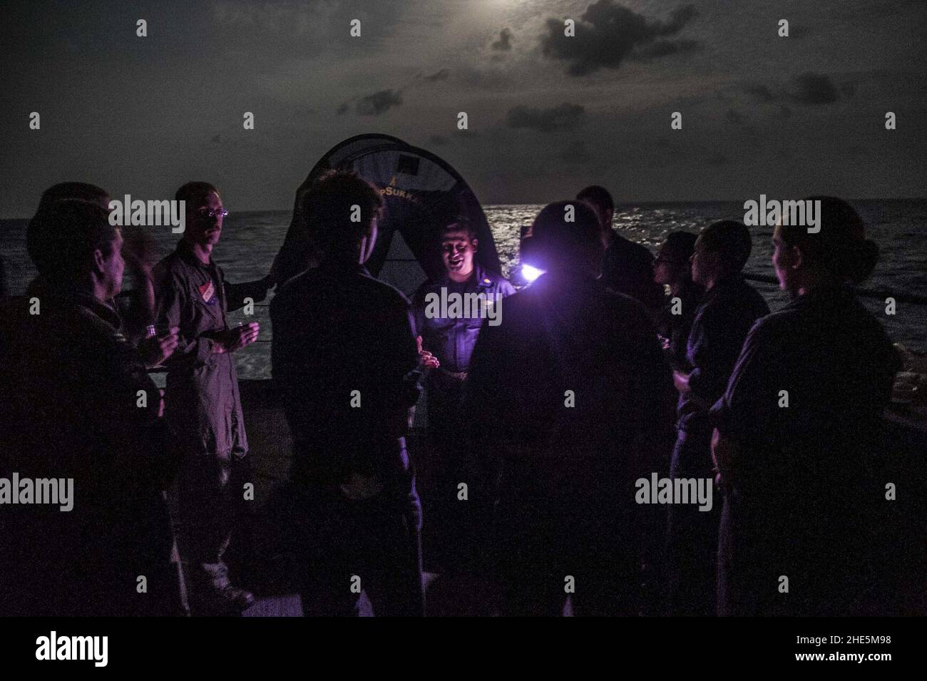Sailors celebrate the Jewish holiday of Sukkot. (15496187235 Stock ...