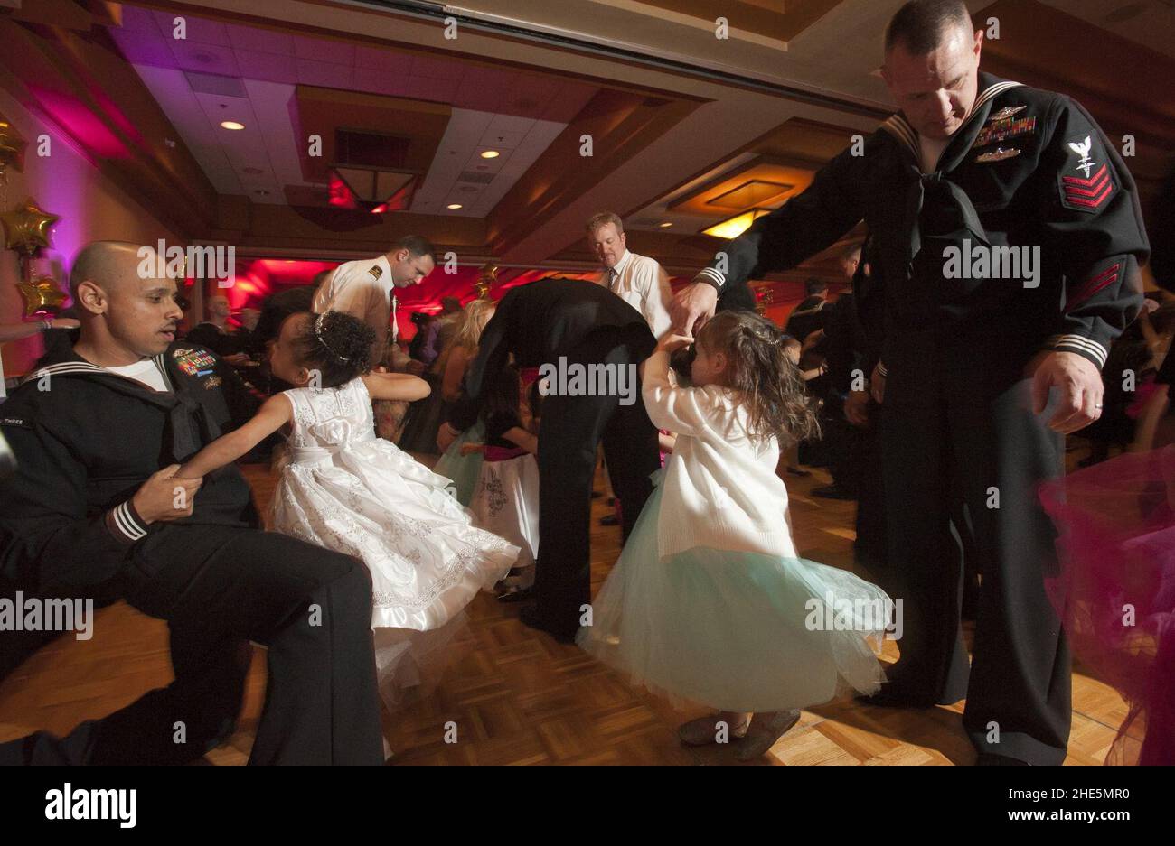Sailors dance with their daughters at a dance. (8498333282 Stock Photo ...