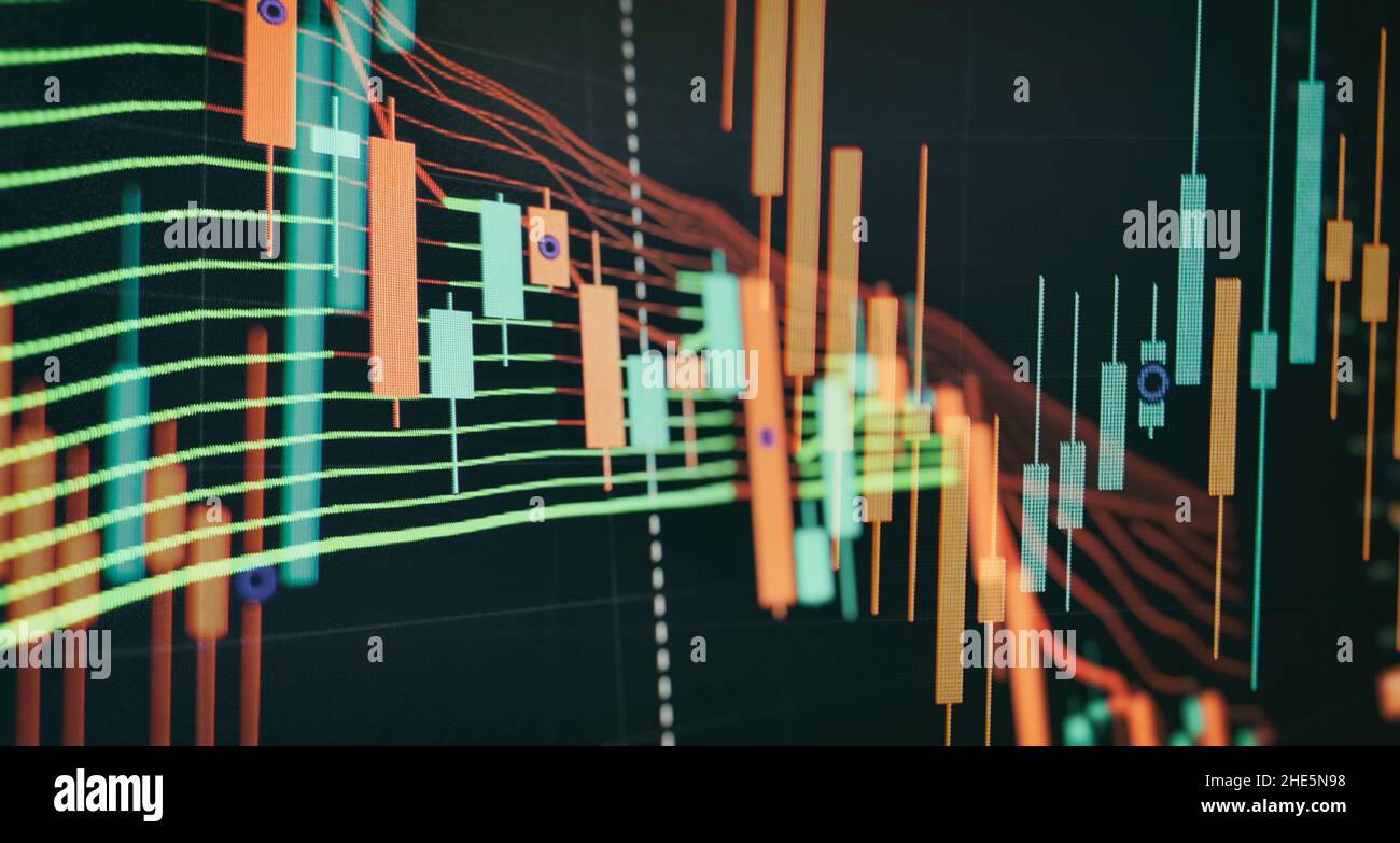 The Forex graph chart on the digital screen.Sustainable portfolio ...
