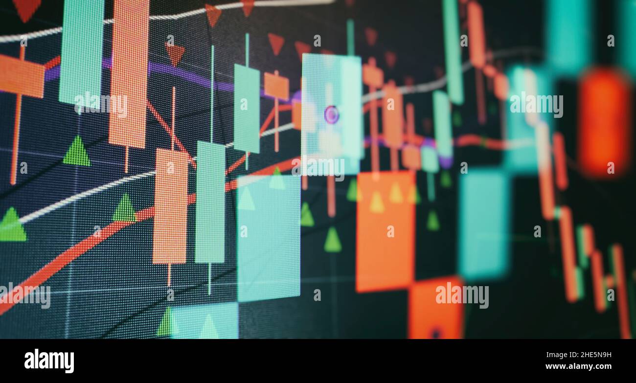 The Forex graph chart on the digital screen.Sustainable portfolio ...