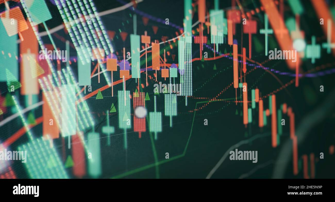 The Forex graph chart on the digital screen.Sustainable portfolio ...