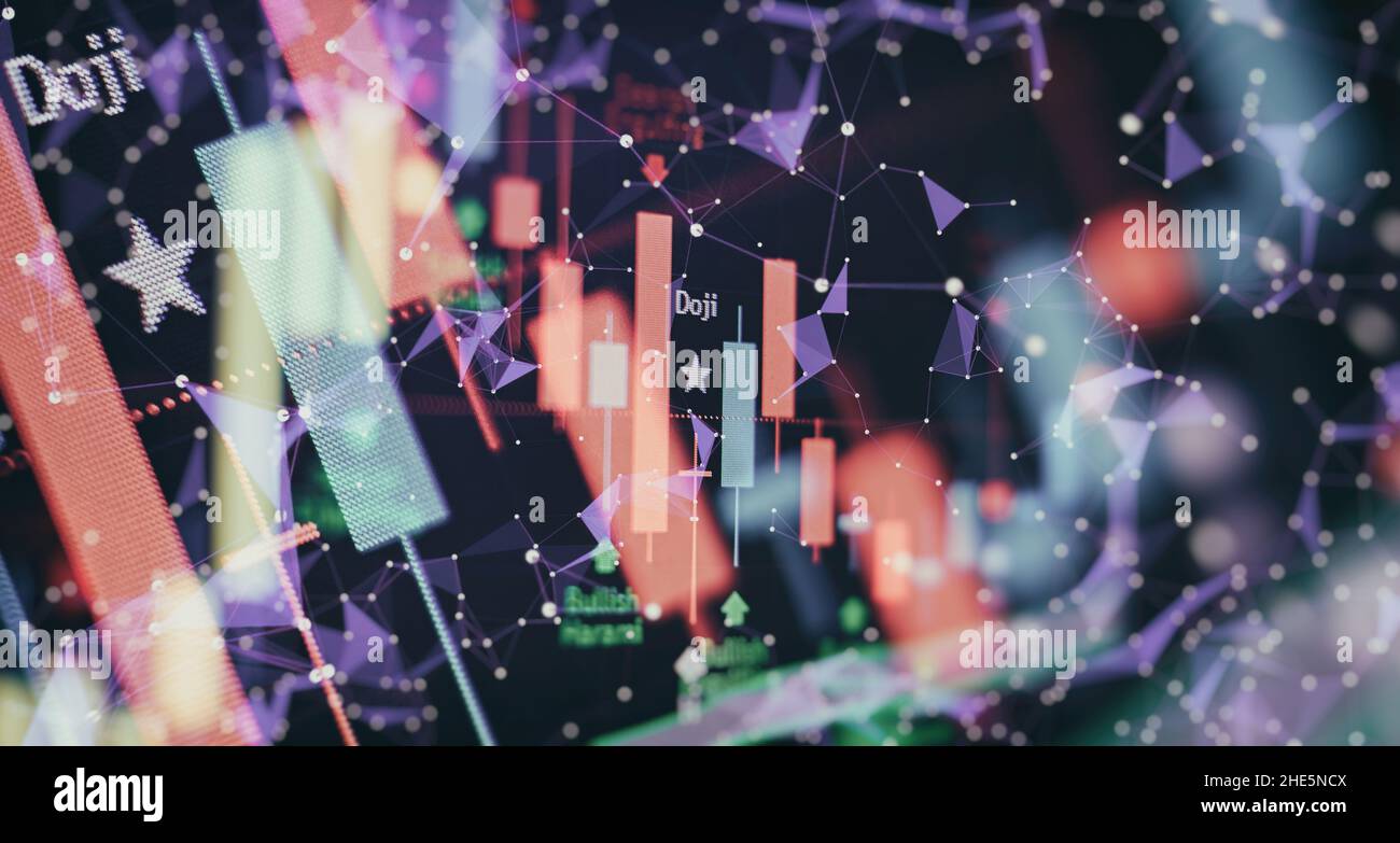 Abstract glowing forex chart interface wallpaper. Investment, trade ...