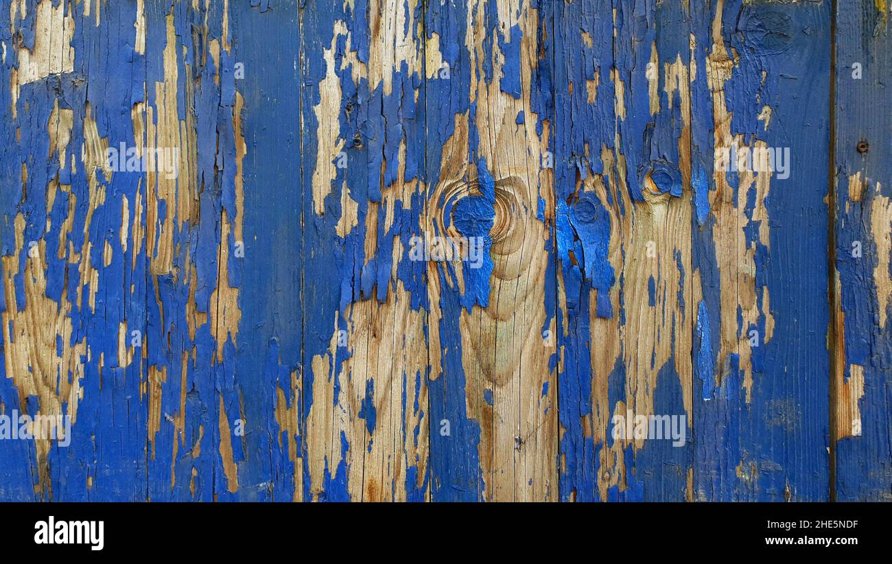 Painted wooden background with exfoliated blue color Stock Photo - Alamy