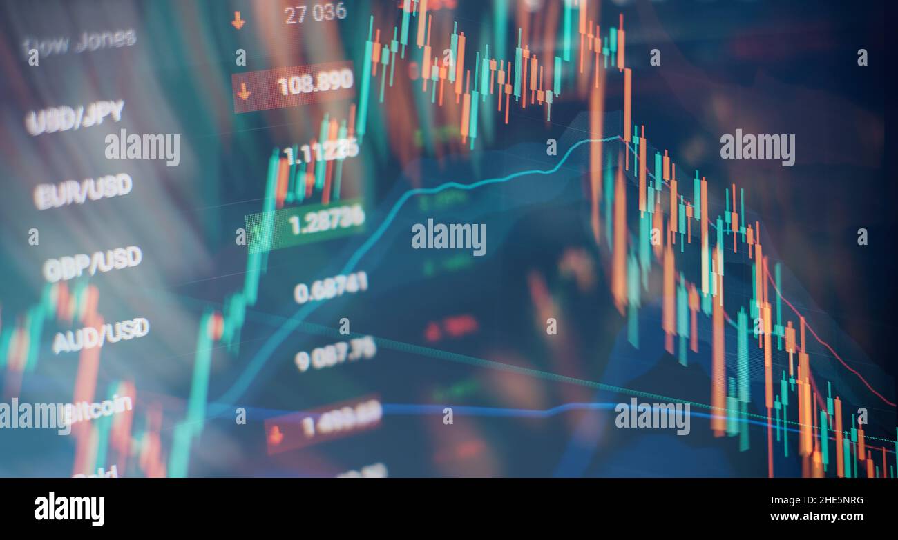 Abstract glowing forex chart interface wallpaper. Investment, trade ...