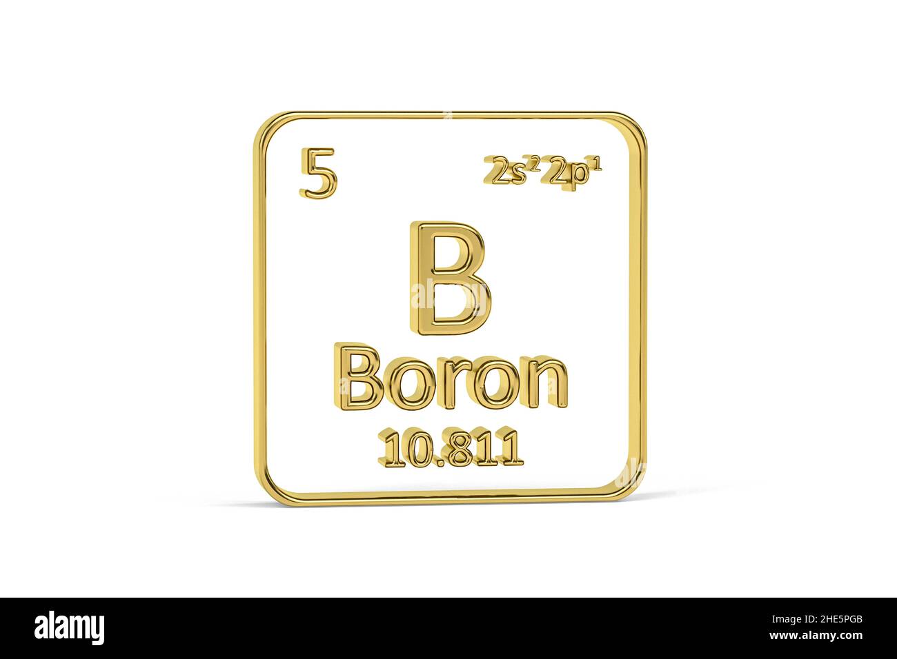 Golden 3D periodic table icon - periodic table element isolated on ...