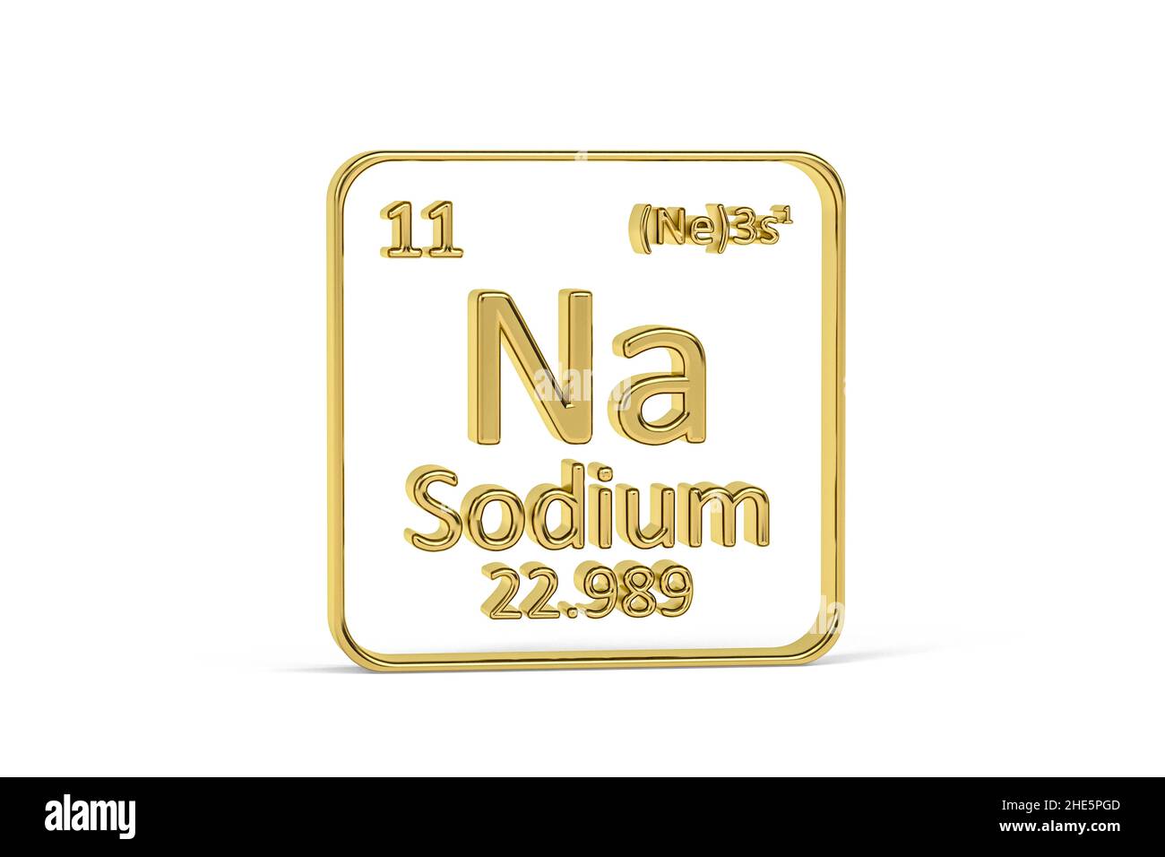 Golden 3D periodic table icon - periodic table element isolated on ...