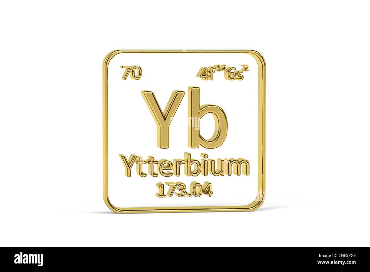Golden 3D periodic table icon - periodic table element isolated on ...