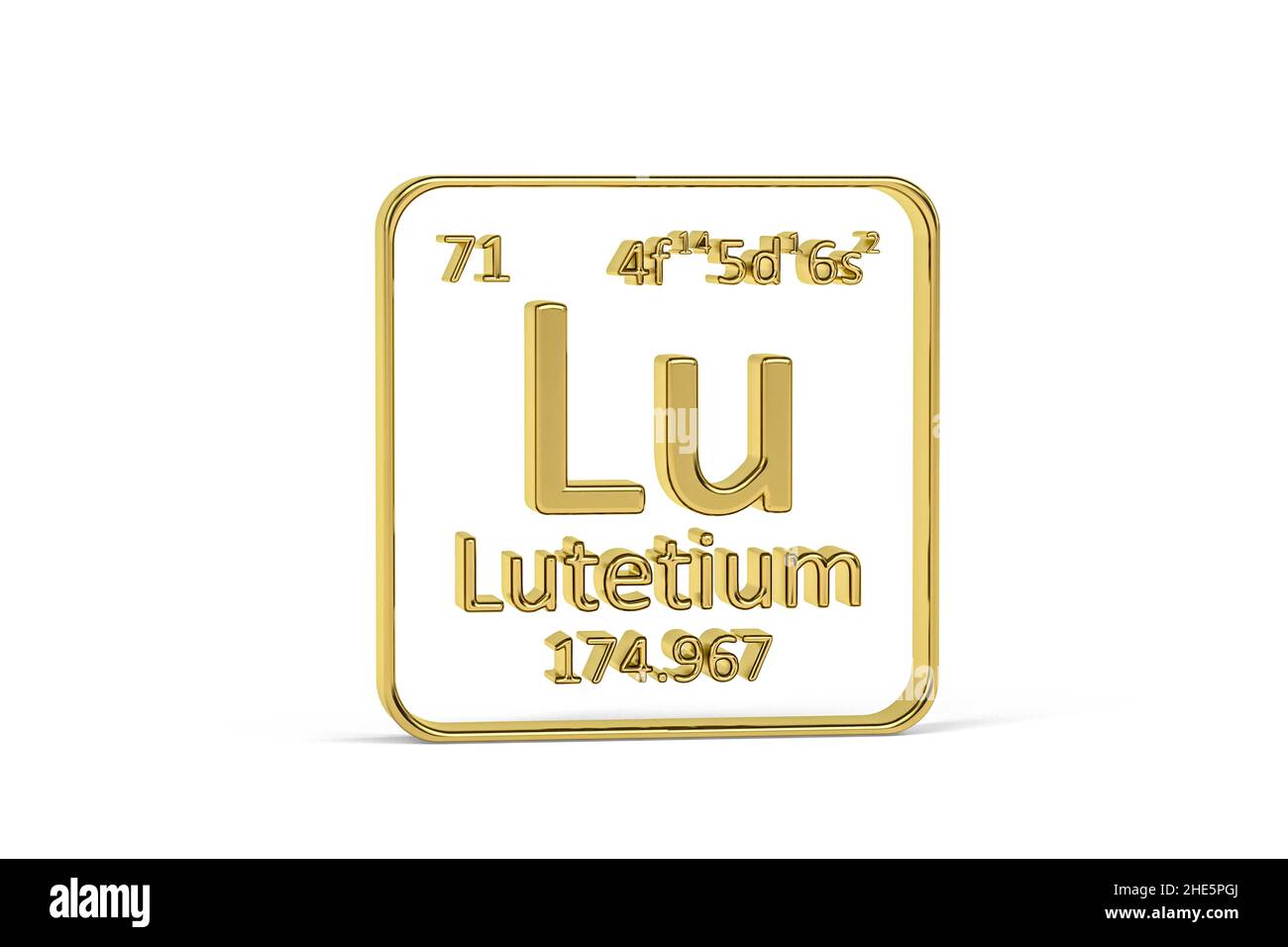 Golden 3D periodic table icon - periodic table element isolated on ...