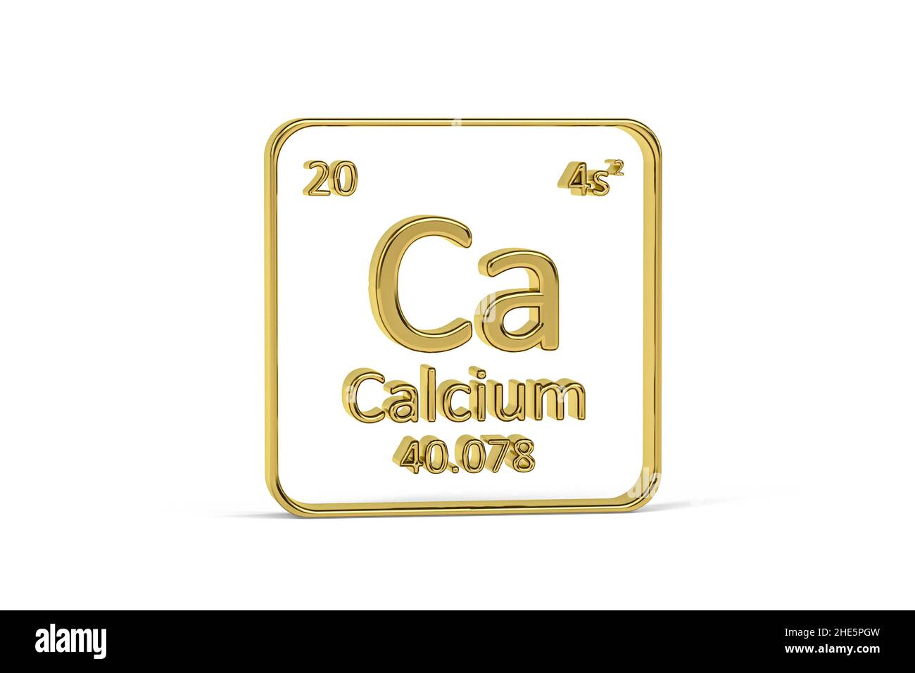 Golden 3D periodic table icon - periodic table element isolated on ...