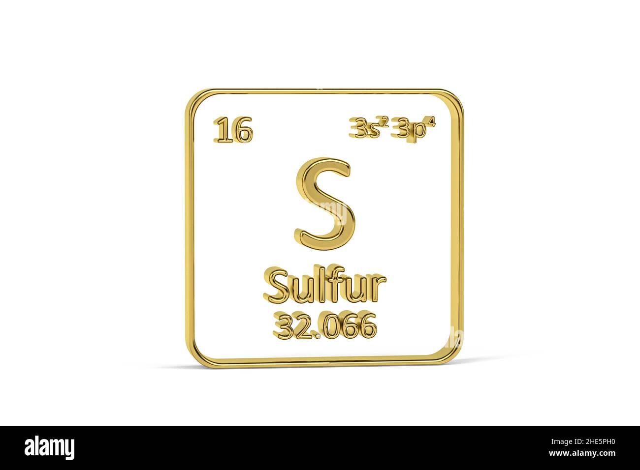 Golden 3D periodic table icon - periodic table element isolated on ...