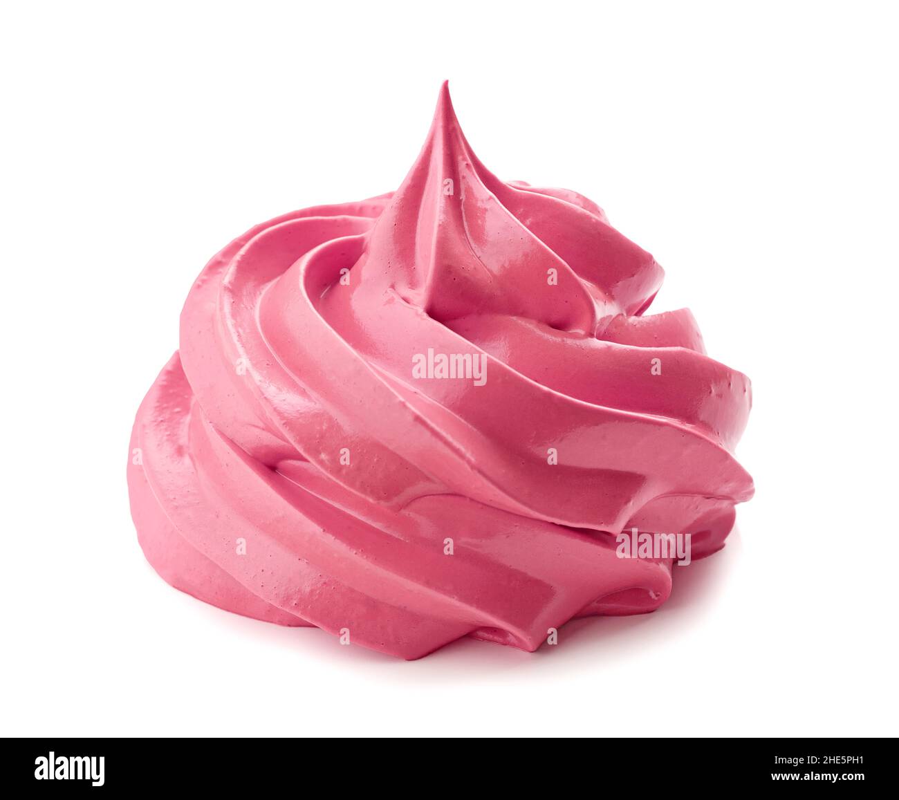 pink whipped cream isolated on white background Stock Photo - Alamy