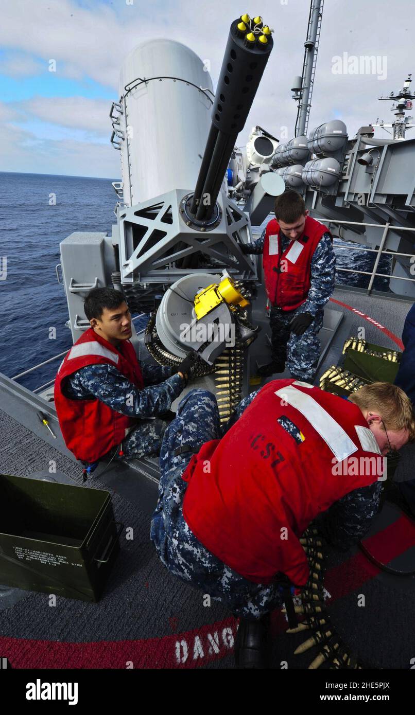 Sailors practice arming a CIWS at sea. (8497233861 Stock Photo - Alamy