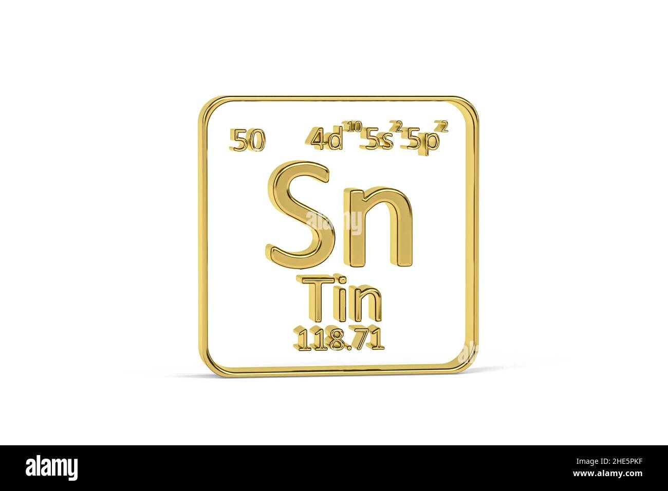 Golden 3D periodic table icon - periodic table element isolated on ...