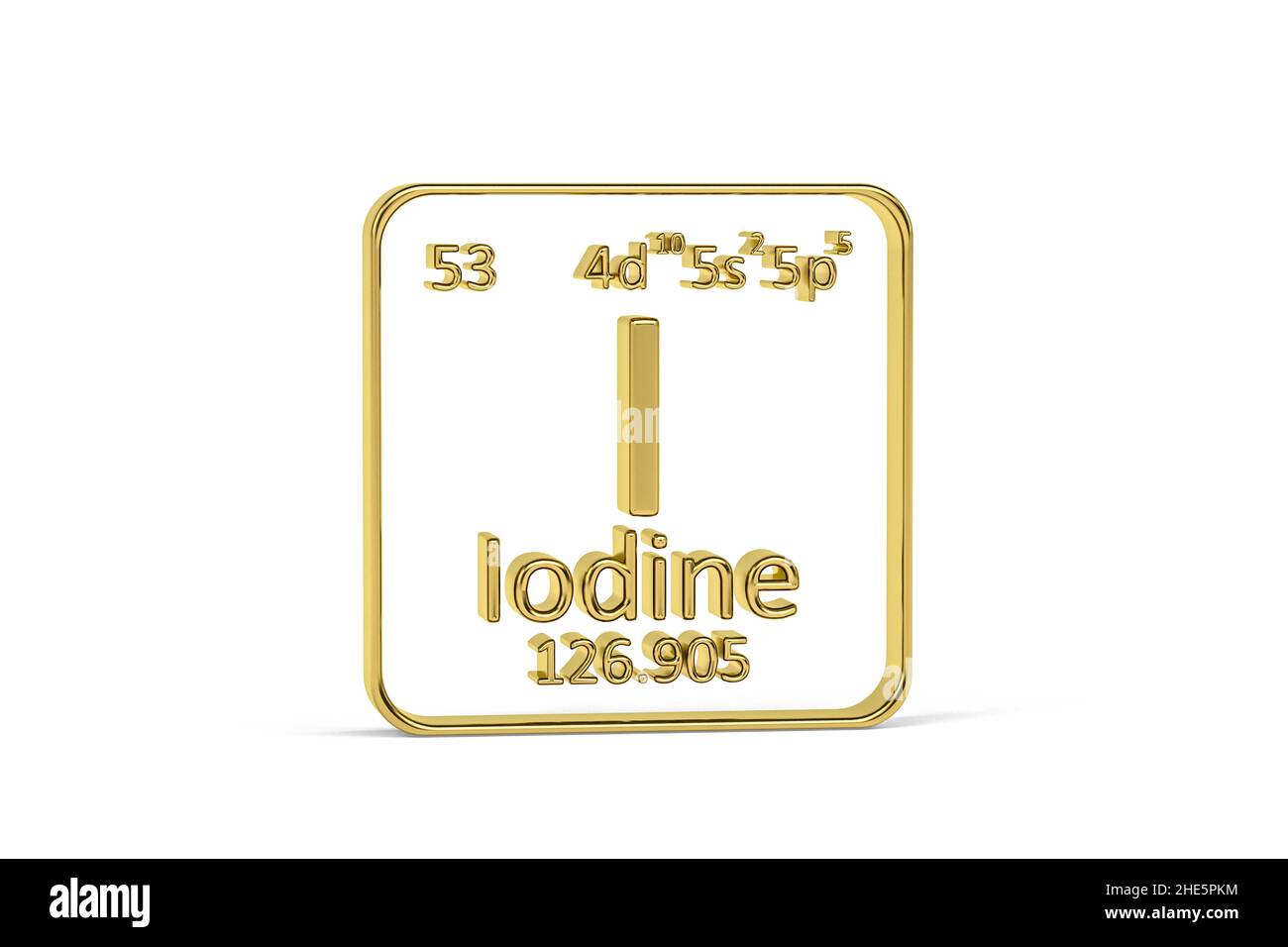 Golden 3D periodic table icon - periodic table element isolated on ...