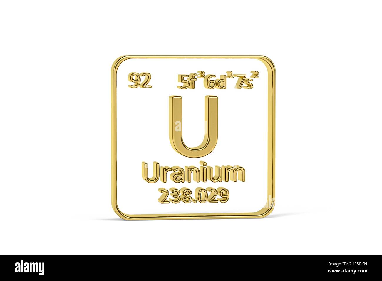 Golden 3D periodic table icon - periodic table element isolated on ...