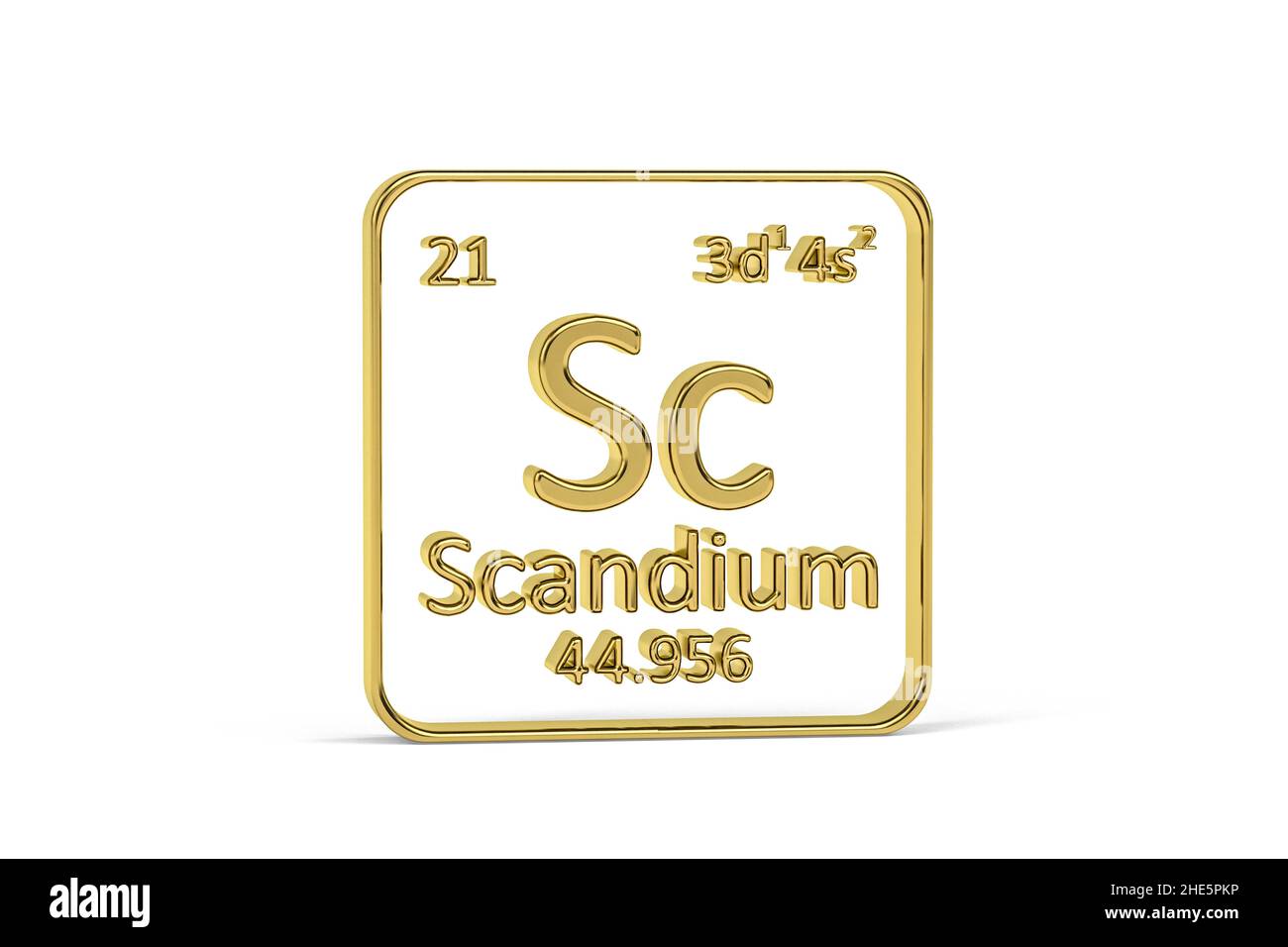 Golden 3D periodic table icon - periodic table element isolated on ...