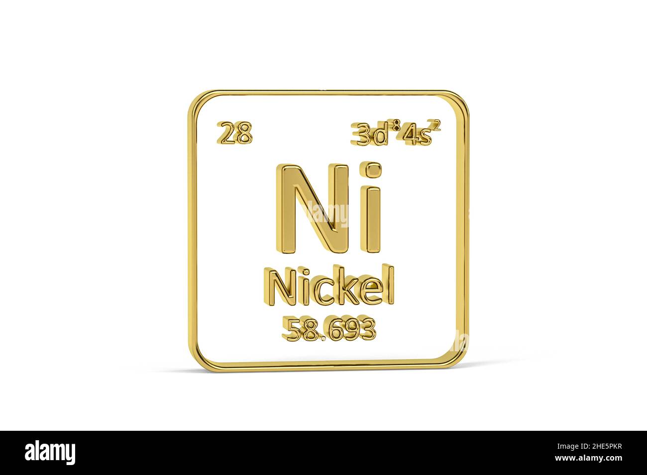 Golden 3D periodic table icon - periodic table element isolated on ...