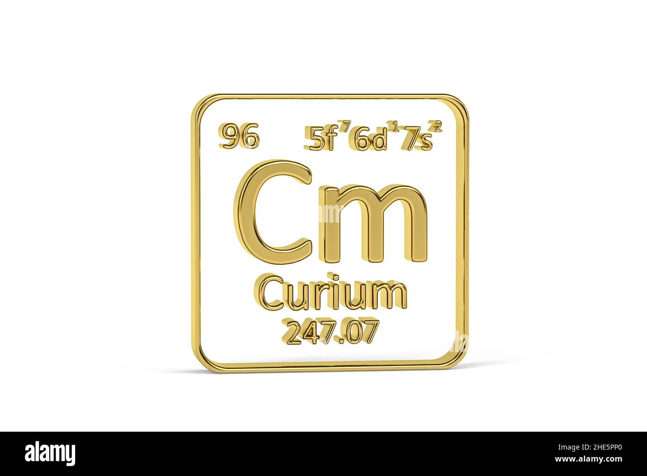 Golden 3D periodic table icon - periodic table element isolated on ...