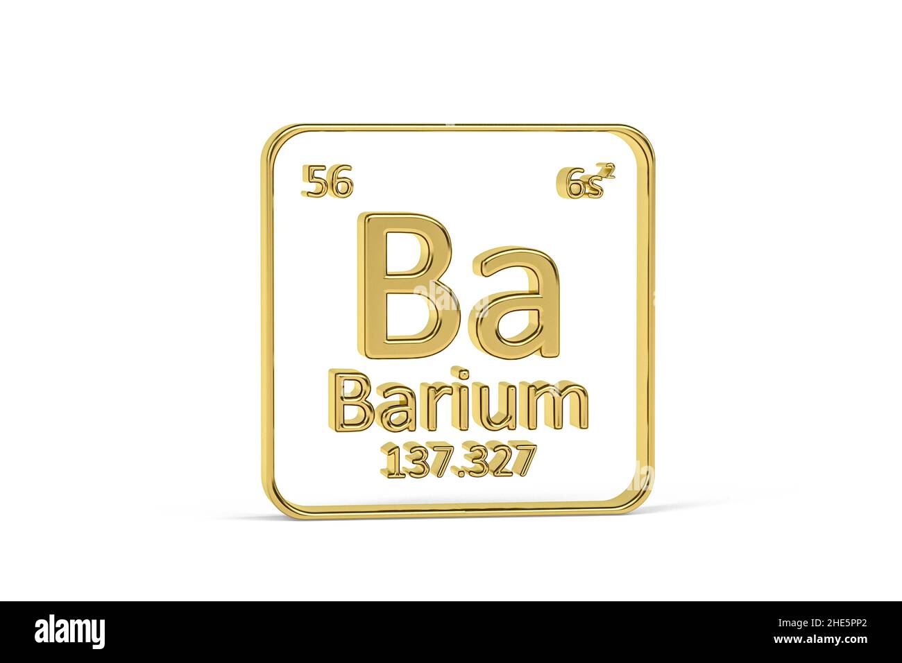 Golden 3D periodic table icon - periodic table element isolated on ...