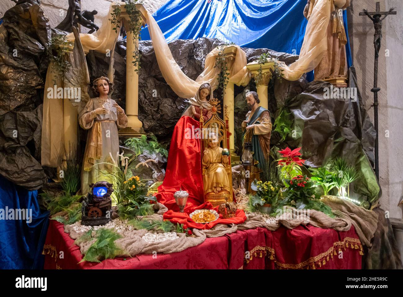 A display of the Nativity scene during Christmas at the Roman Catholic ...