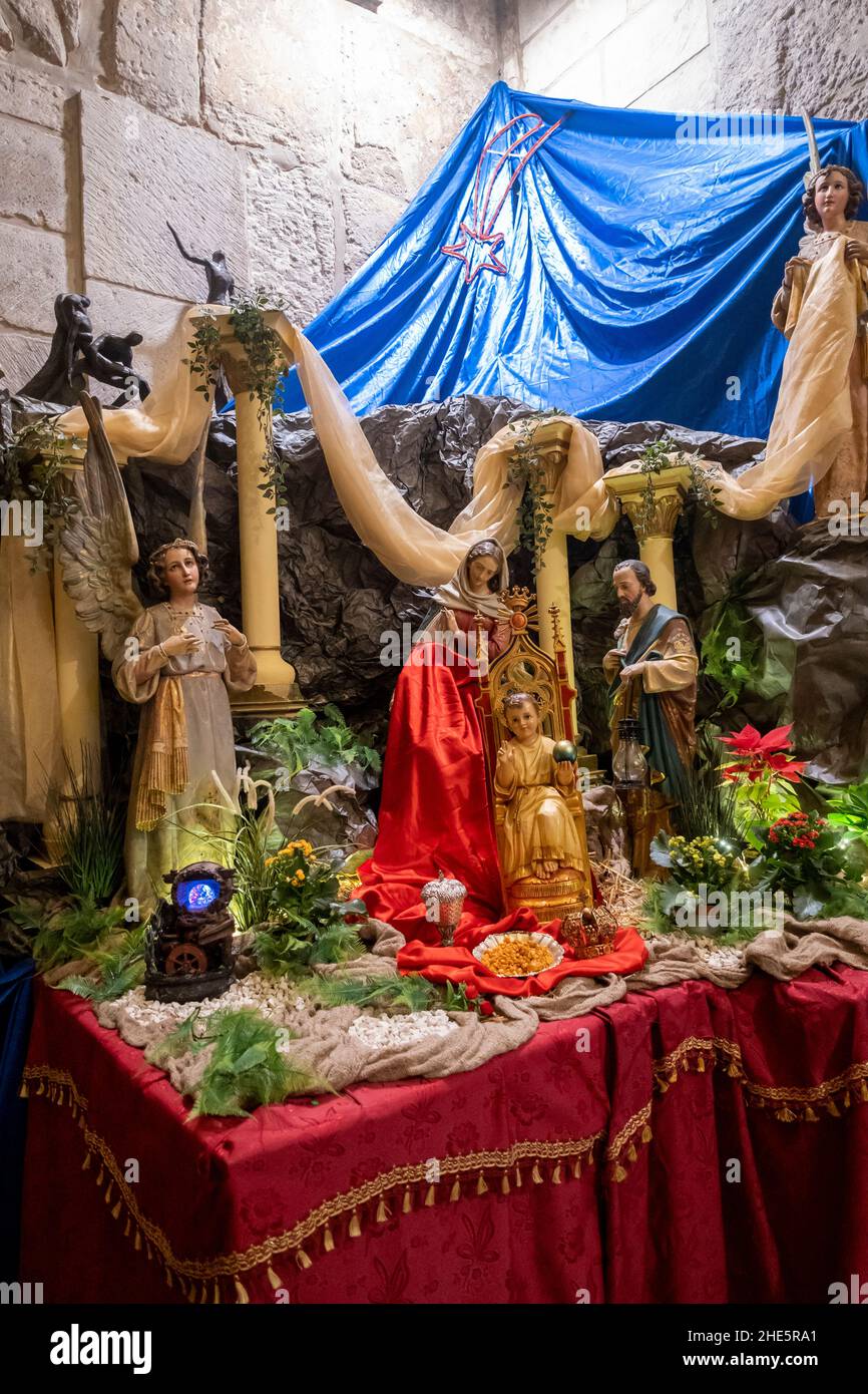 A display of the Nativity scene during Christmas at the Roman Catholic ...