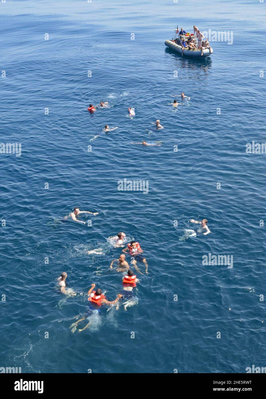 Sailors, Marines partake in swim call 121028 Stock Photo - Alamy